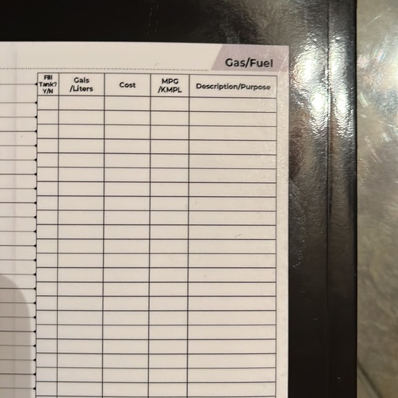 Other | Mileage Log Book Fuel Tracker | Poshmark